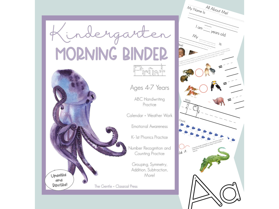 Kindergarten Morning Binder – The Gentle + Classical Press
