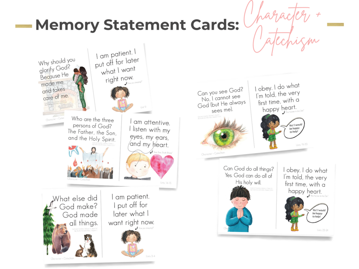 Preschool Character + Catechism Memory Statement Cards (DIGITAL) – The ...