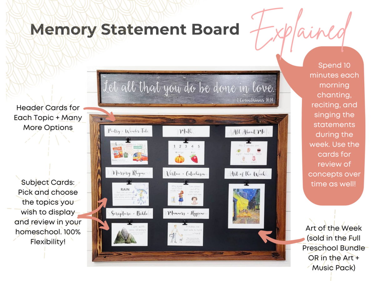 Preschool Math Memory Statement Cards (DIGITAL) – The Gentle ...